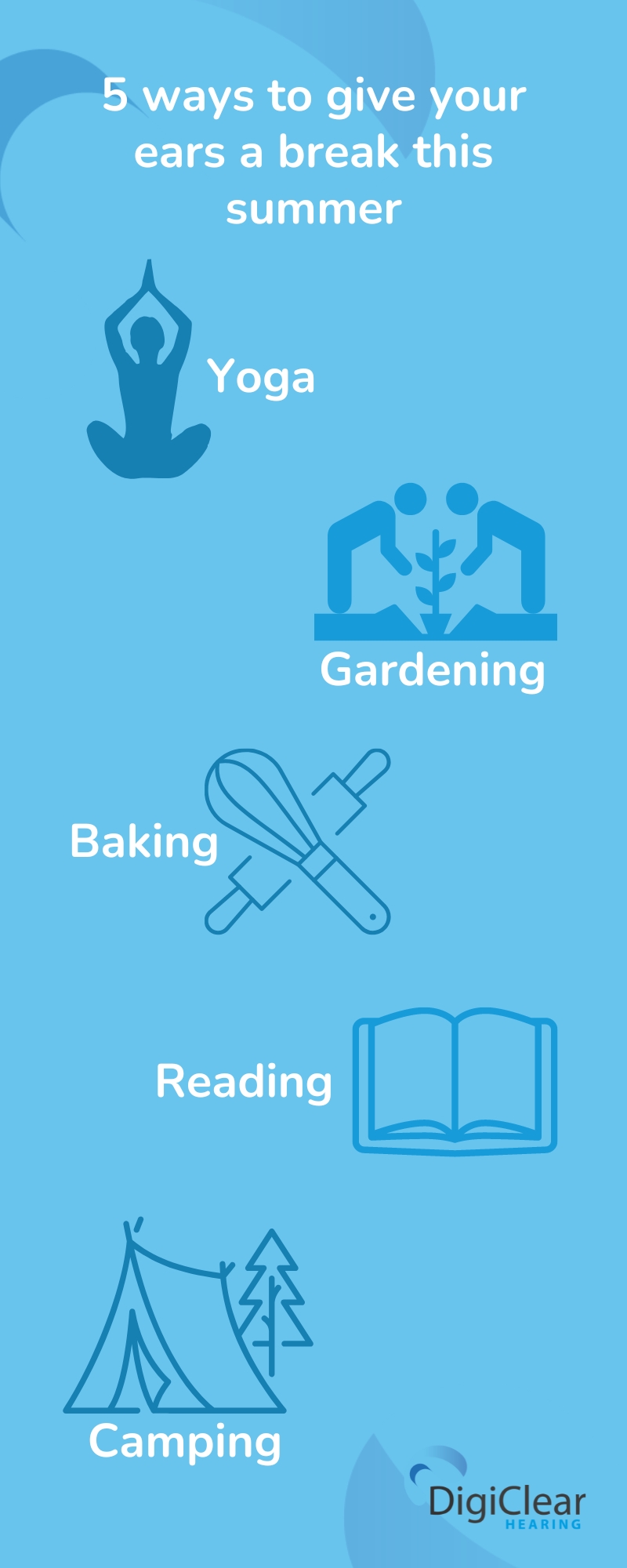 5 activities to give your hearing a break this summer